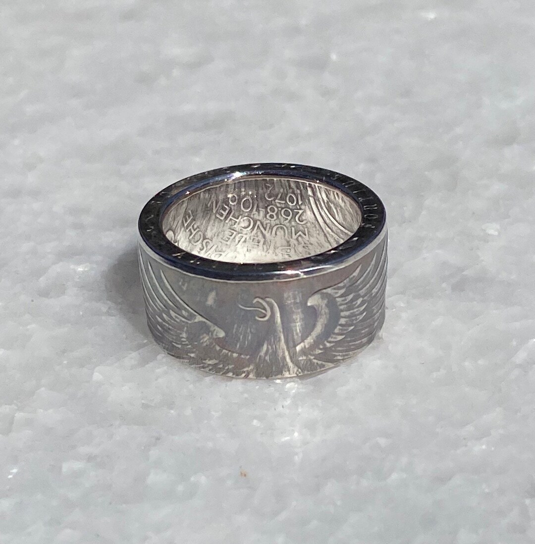 German Phoenix 10 Marks Silver Coin Ring - Etsy