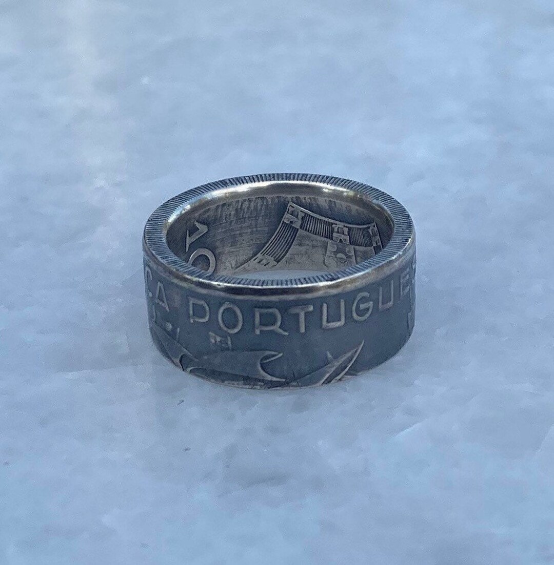 Portugal 10 Escudos Silver Coin Ring - Etsy