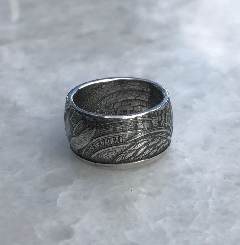 Aztec Dragon 999 Silver Ring - Etsy