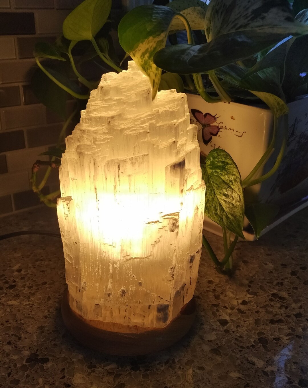 SELENITE Lamp - Crystal Lamp - Table Lamp - Selenite - Selenite Crystal ...