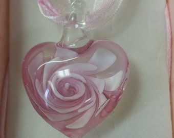 Glass Rose Pendant | Etsy