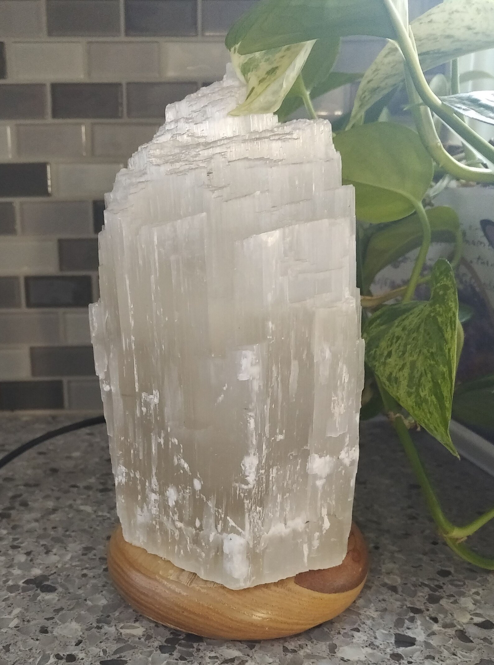 SELENITE Lamp Crystal Lamp Table Lamp Selenite - Etsy