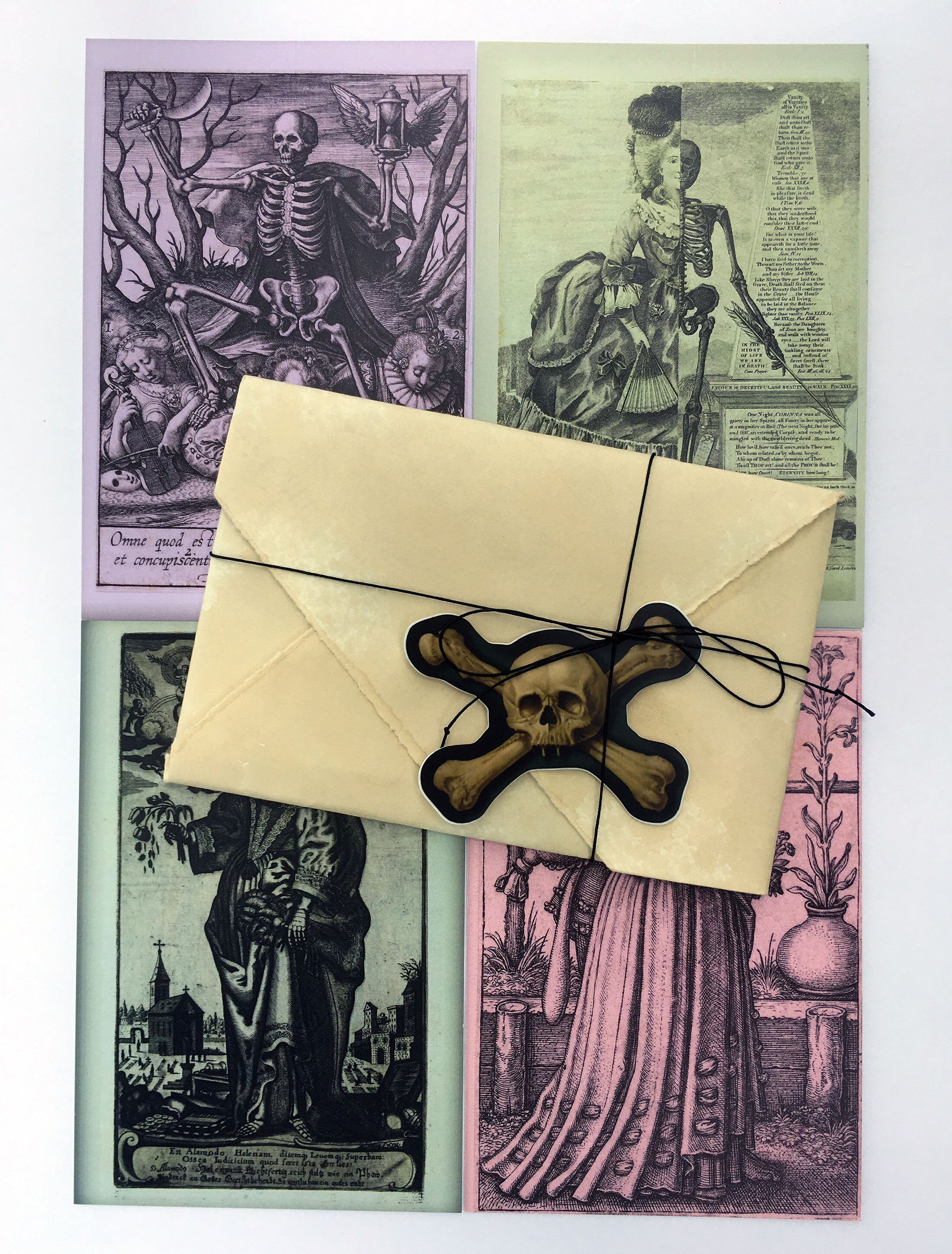 Memento Mori Card Collectionvanitas Engravings Postcardsset - Etsy