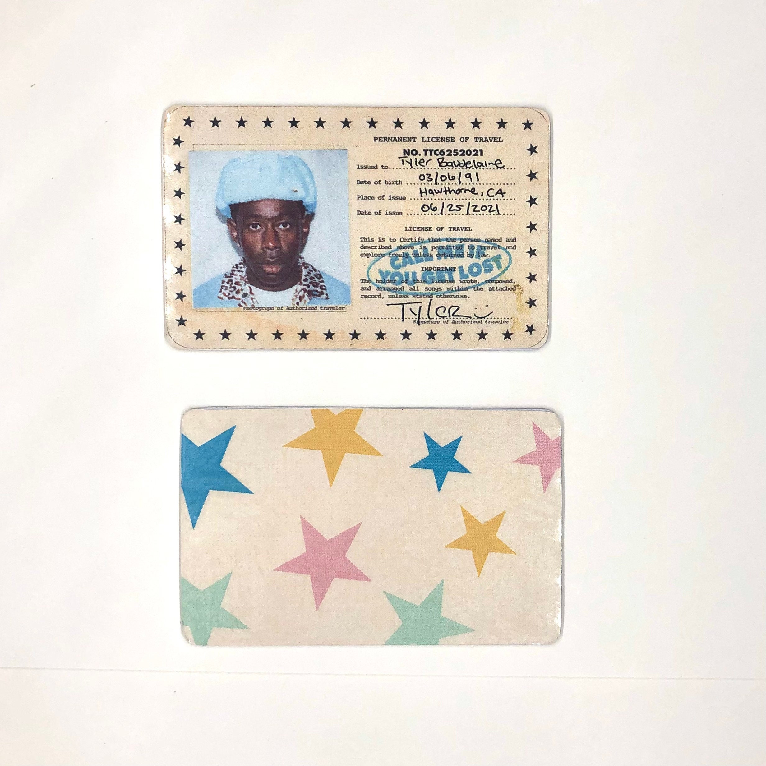 Tyler The Creator Call Me If You Get Lost ID License Card Etsy