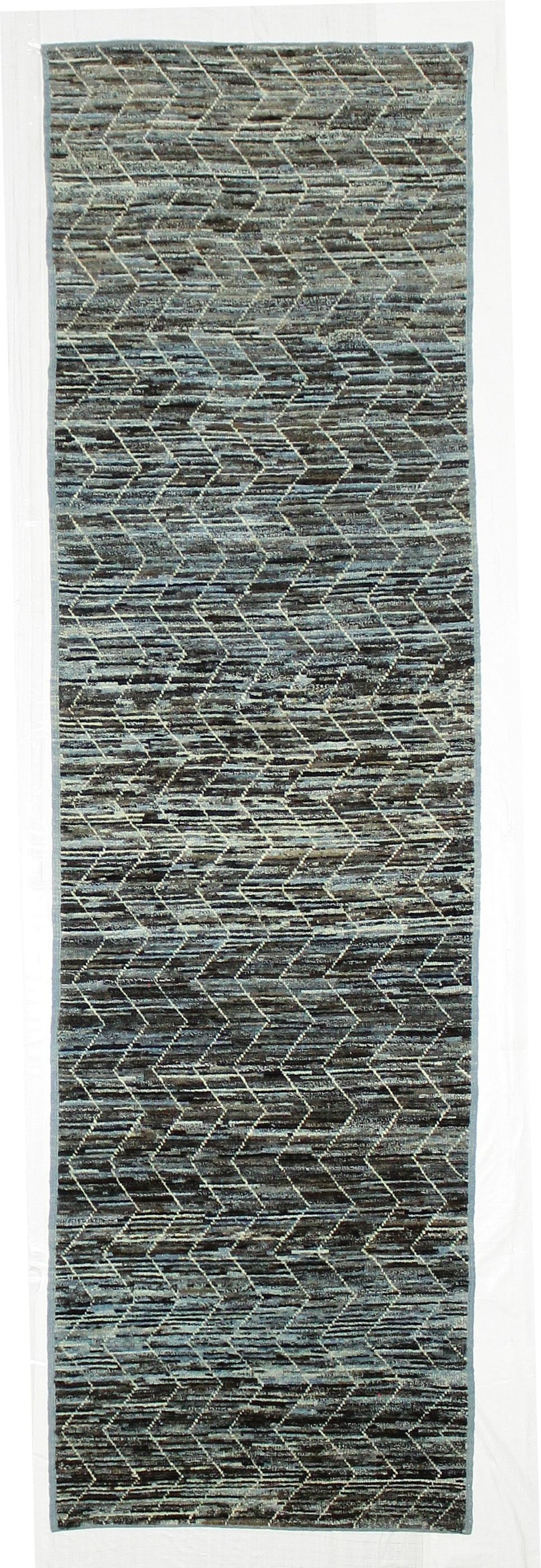3x10 Blue and Brown Modern Contemporary Runner - Etsy