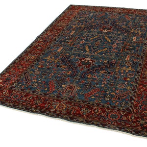 5x8 Blue and Rust Anatolian Traditional Rug - Etsy