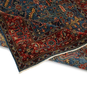 5x8 Blue and Rust Anatolian Traditional Rug - Etsy