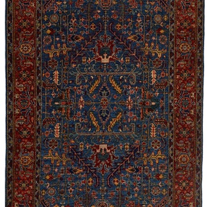5x8 Blue and Rust Anatolian Traditional Rug - Etsy