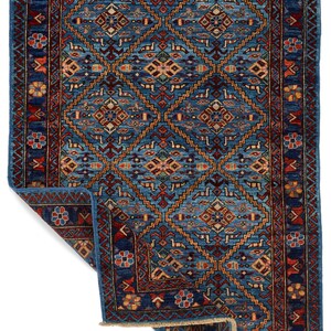 3x5 Blue and Navy Traditional Rug - Etsy