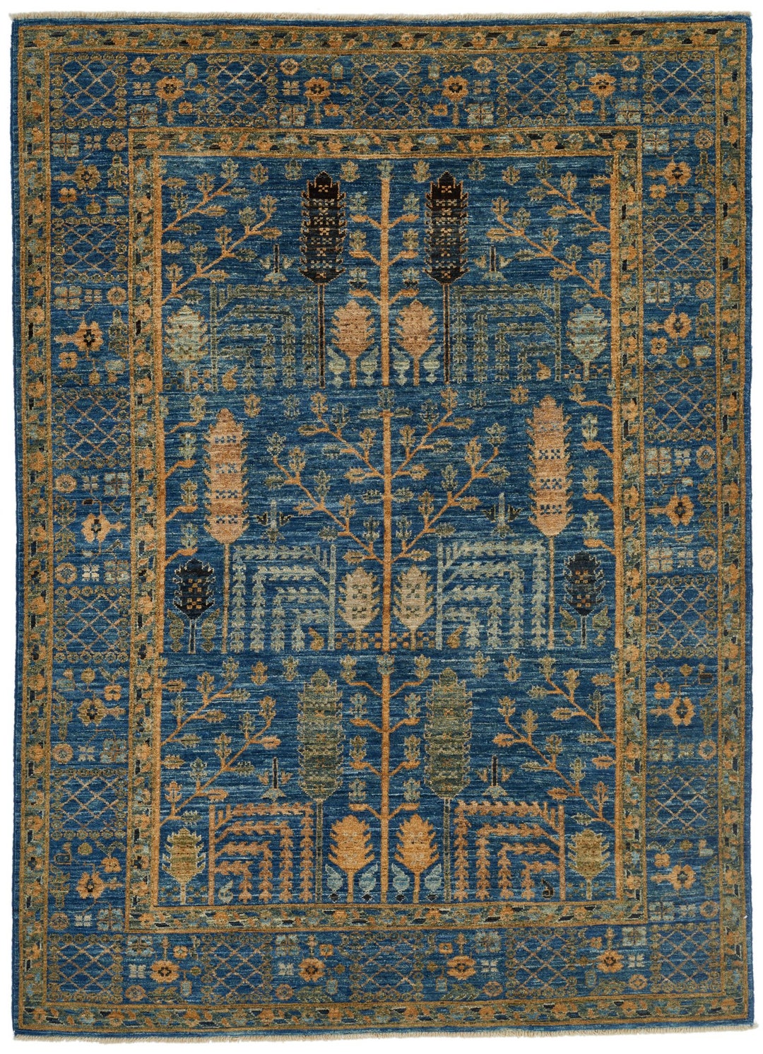 5x7 Blue and Multicolor Anatolian Traditional Rug - Etsy