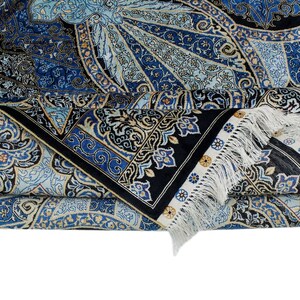 5x7 Black and Blue Turkish Silk Rug - Etsy