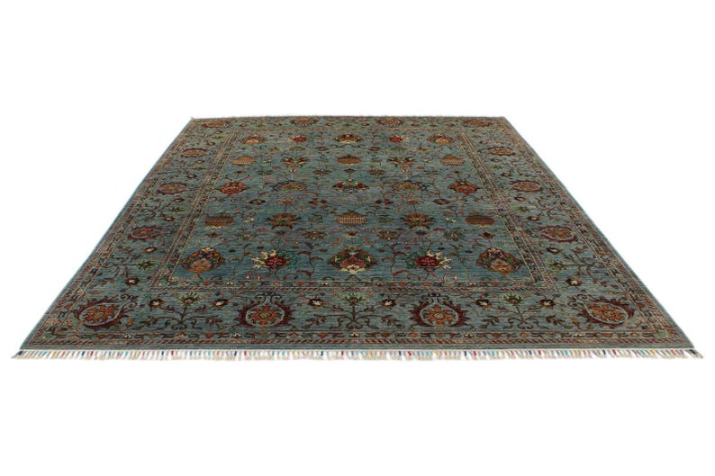 8x10 Light Blue and Multicolor Turkish Tribal Rug - Etsy