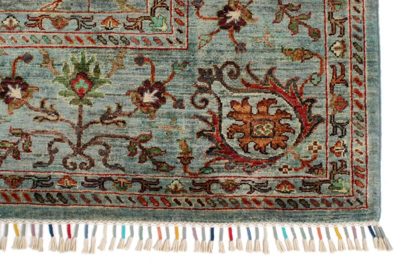 8x10 Light Blue and Multicolor Turkish Tribal Rug - Etsy