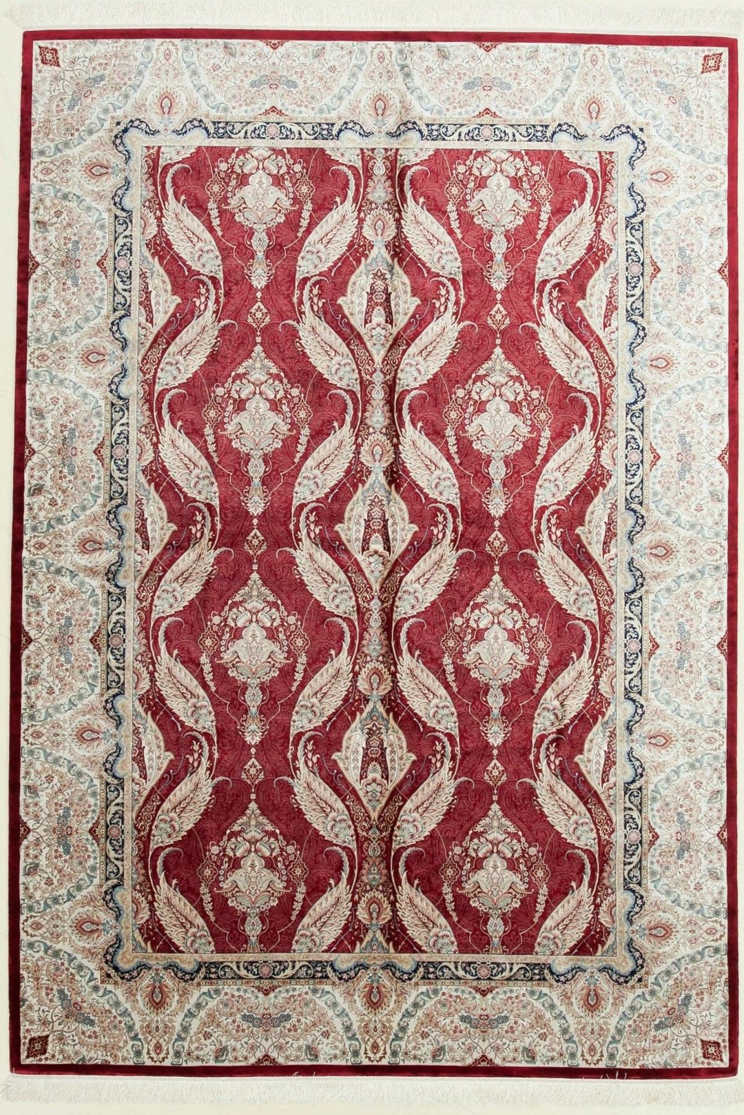 7x10 Red and Ivory Turkish Antep Rug - Etsy UK