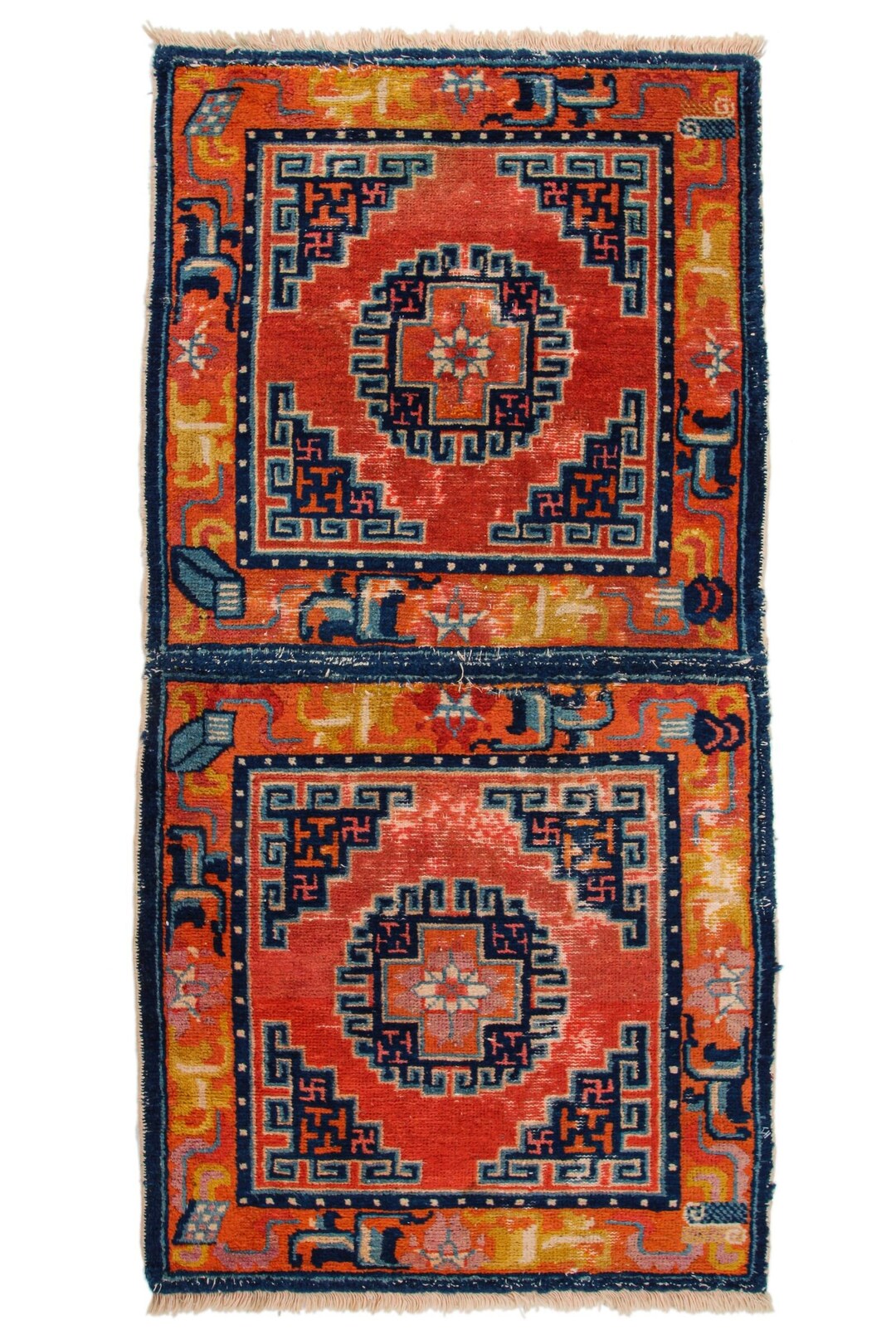2x4 Rust and Blue Anatolian Tribal Rug - Etsy