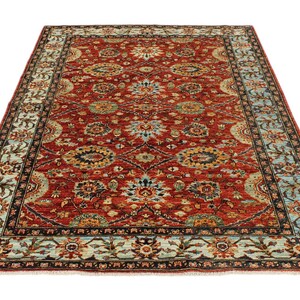 5x8 Rust and Blue Anatolian Traditional Rug - Etsy