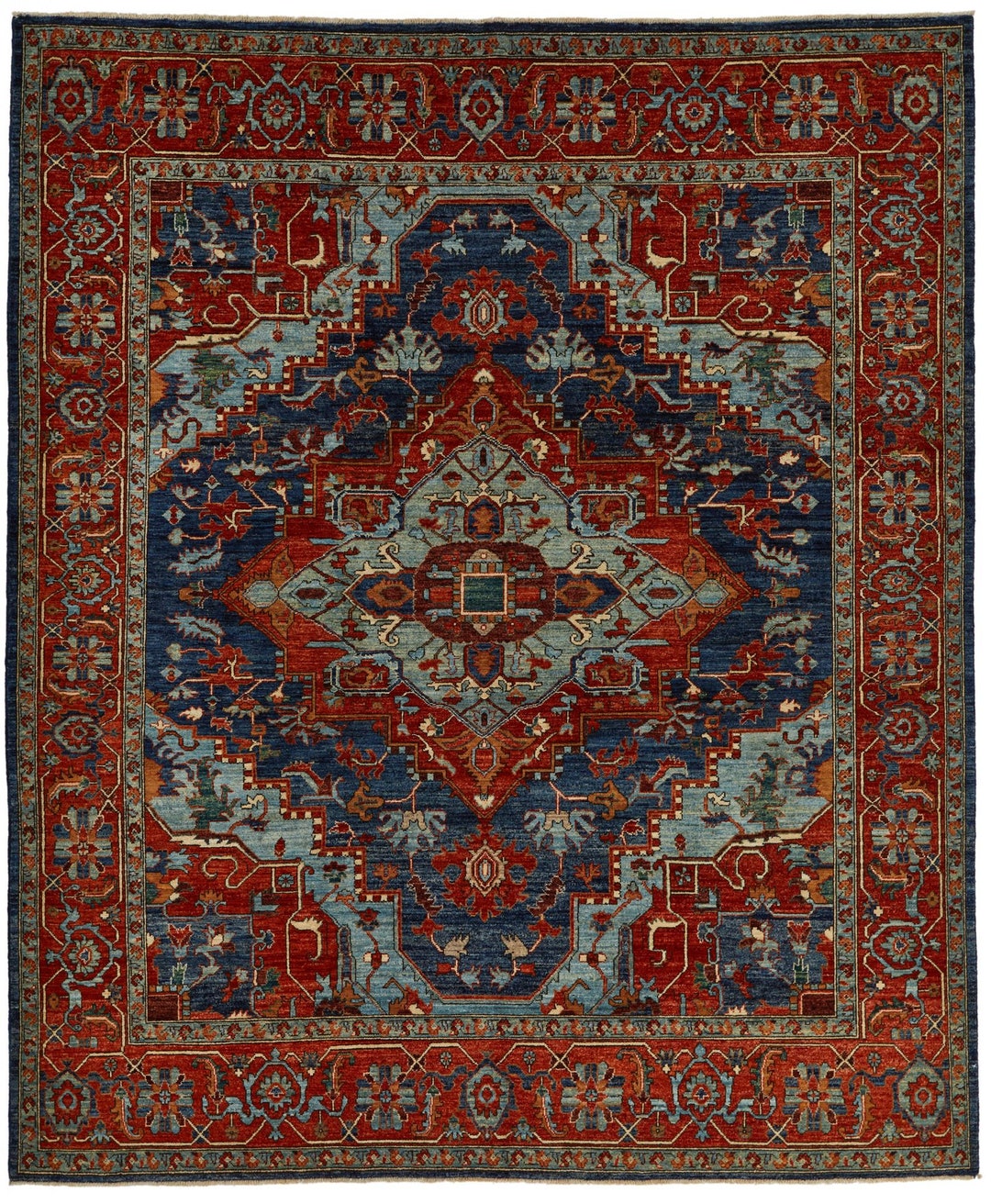 8x10 Navy and Rust Anatolian Traditional Rug - Etsy