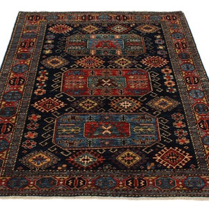 4x6 Navy and Red Traditional Rug - Etsy