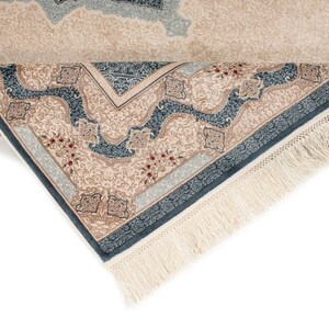 4x6 Ivory and Blue Turkish Antep Rug - Etsy