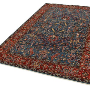 5x8 Blue and Rust Anatolian Traditional Rug - Etsy