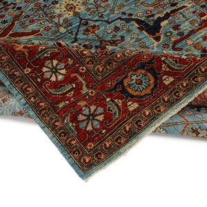 8x10 Blue and Rust Anatolian Traditional Rug - Etsy
