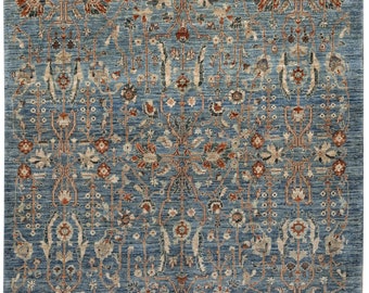 Blue Red Turkish Rug - Etsy