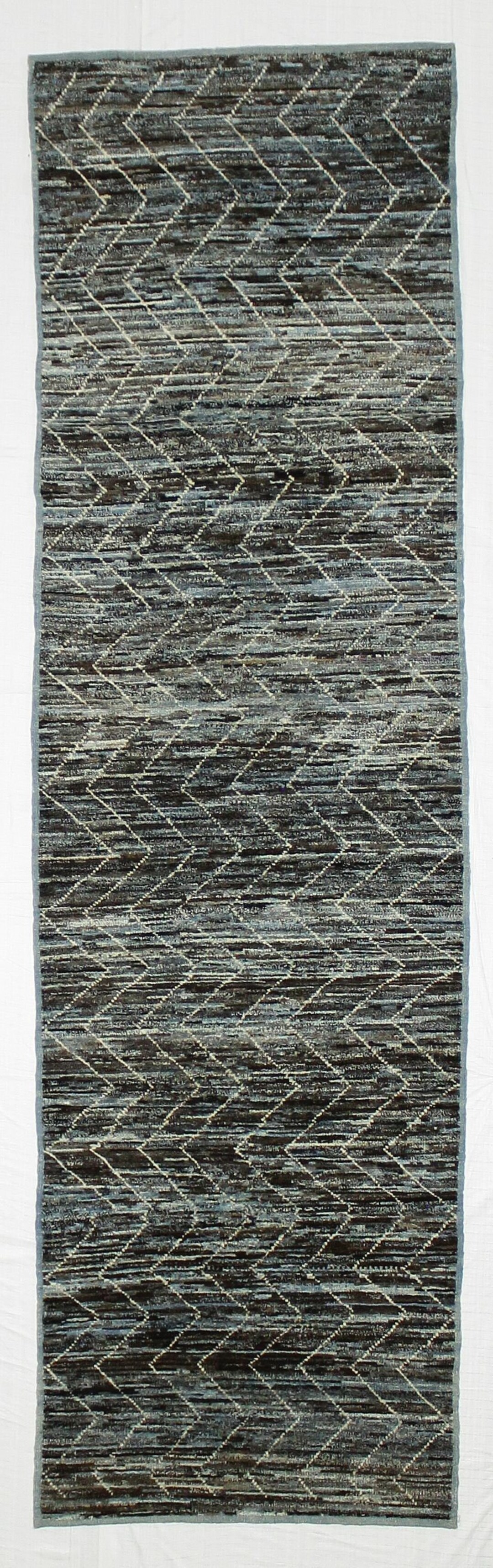 3x10 Blue and Brown Modern Contemporary Runner - Etsy