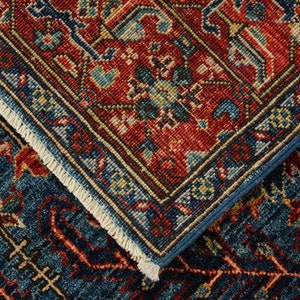 5x8 Blue and Rust Anatolian Traditional Rug - Etsy