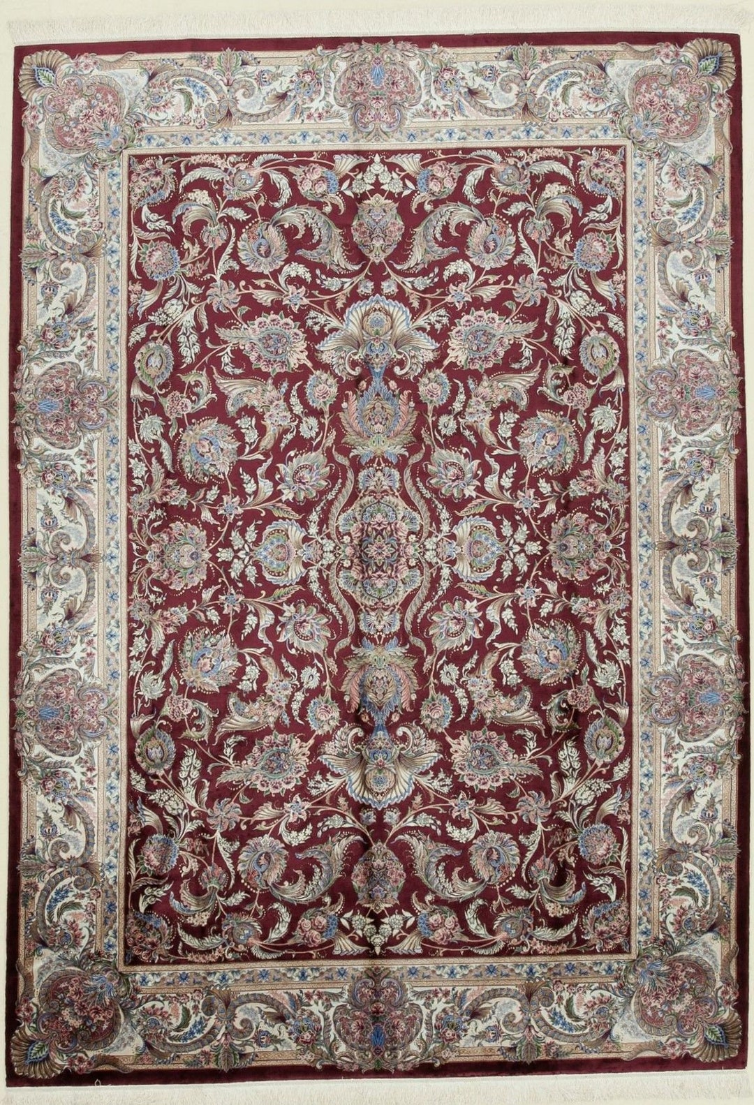 7x10 Red and Ivory Turkish Antep Rug - Etsy UK