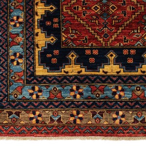 8x10 Red and Light Blue Traditional Rug - Etsy