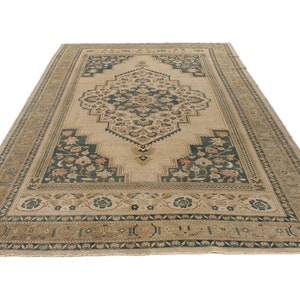 7x12 Blue and Ivory Turkish Tribal Rug - Etsy