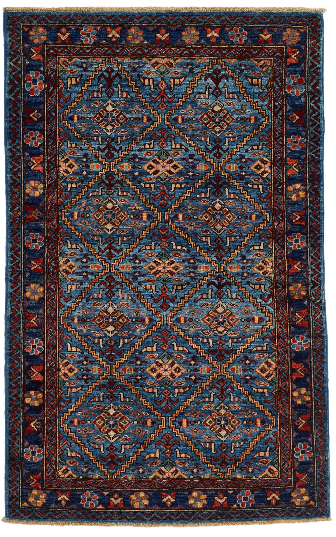 3x5 Blue and Navy Traditional Rug - Etsy