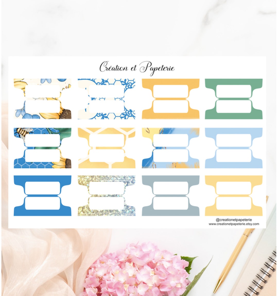 Sunflower Tabs Sticker, Separator, Divider, Bullet Journal, Office ...