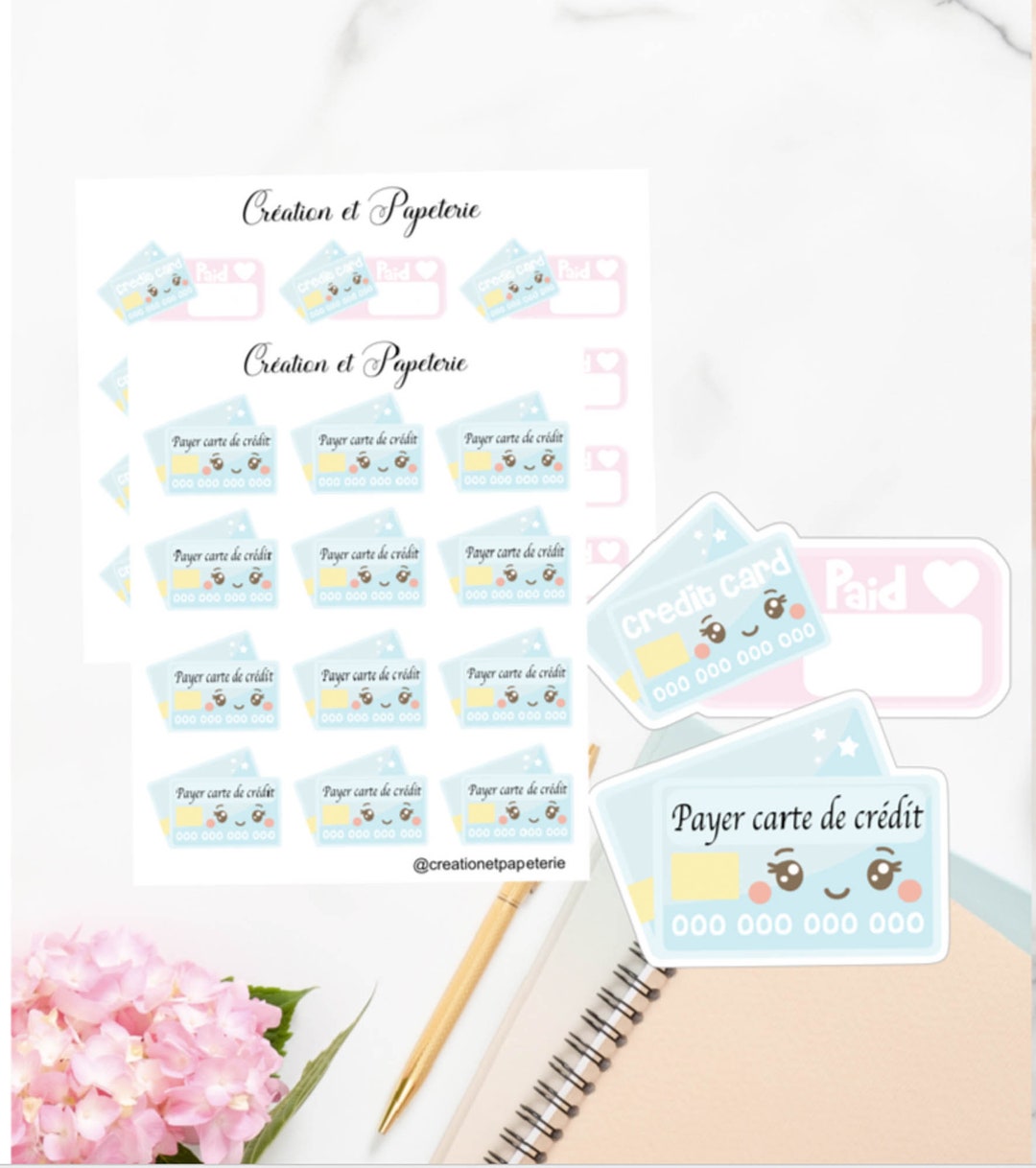 Kawaii Stickers Pay Credit Card,payment,office,stickers,bullet Journal ...
