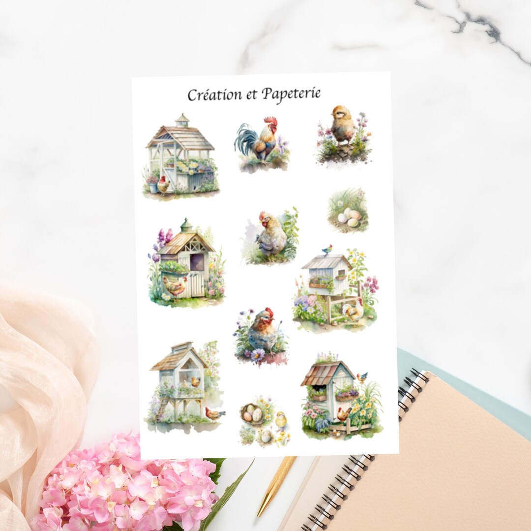 Stickers Garden Chicken Coop/stickers Chicken House Garden/journaling ...