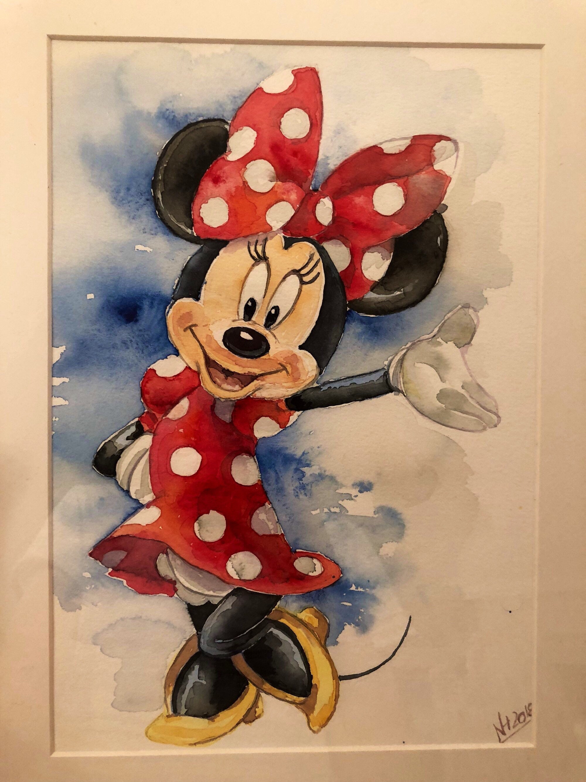 Watercolor Minnie Mouse | Etsy