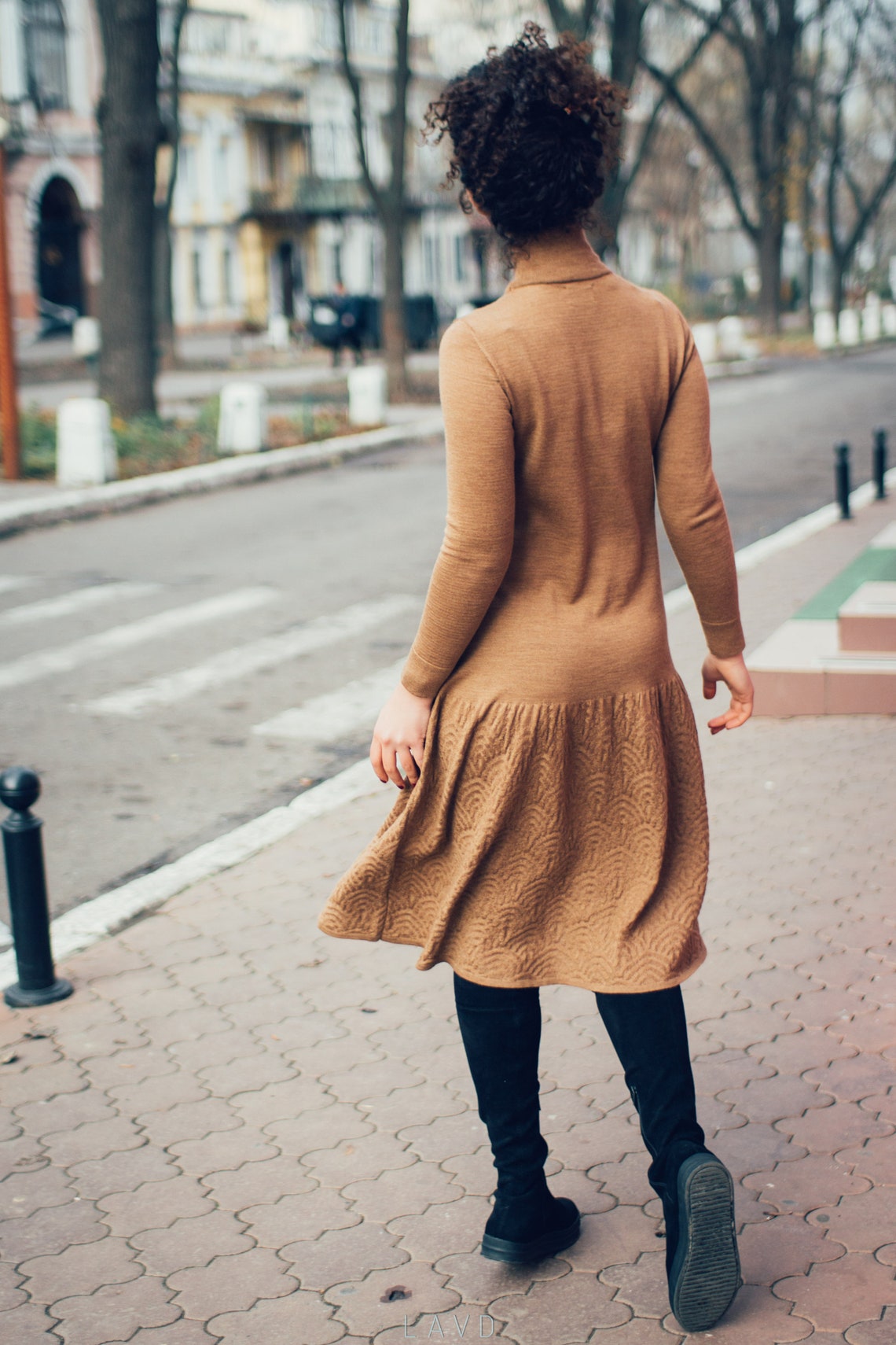 Midi Dress. Wool Dress. Merino Wool Dress. Merino Wool. Knitted Dress ...