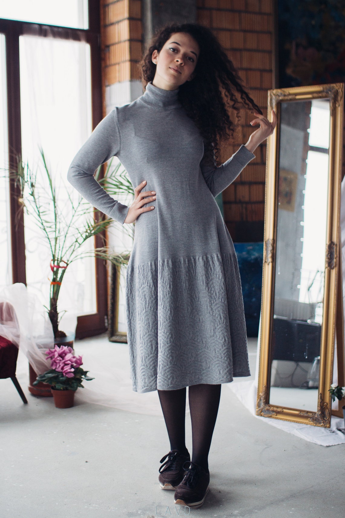Midi Dress. Wool Dress. Merino Wool Dress. Merino Wool. Knitted Dress ...
