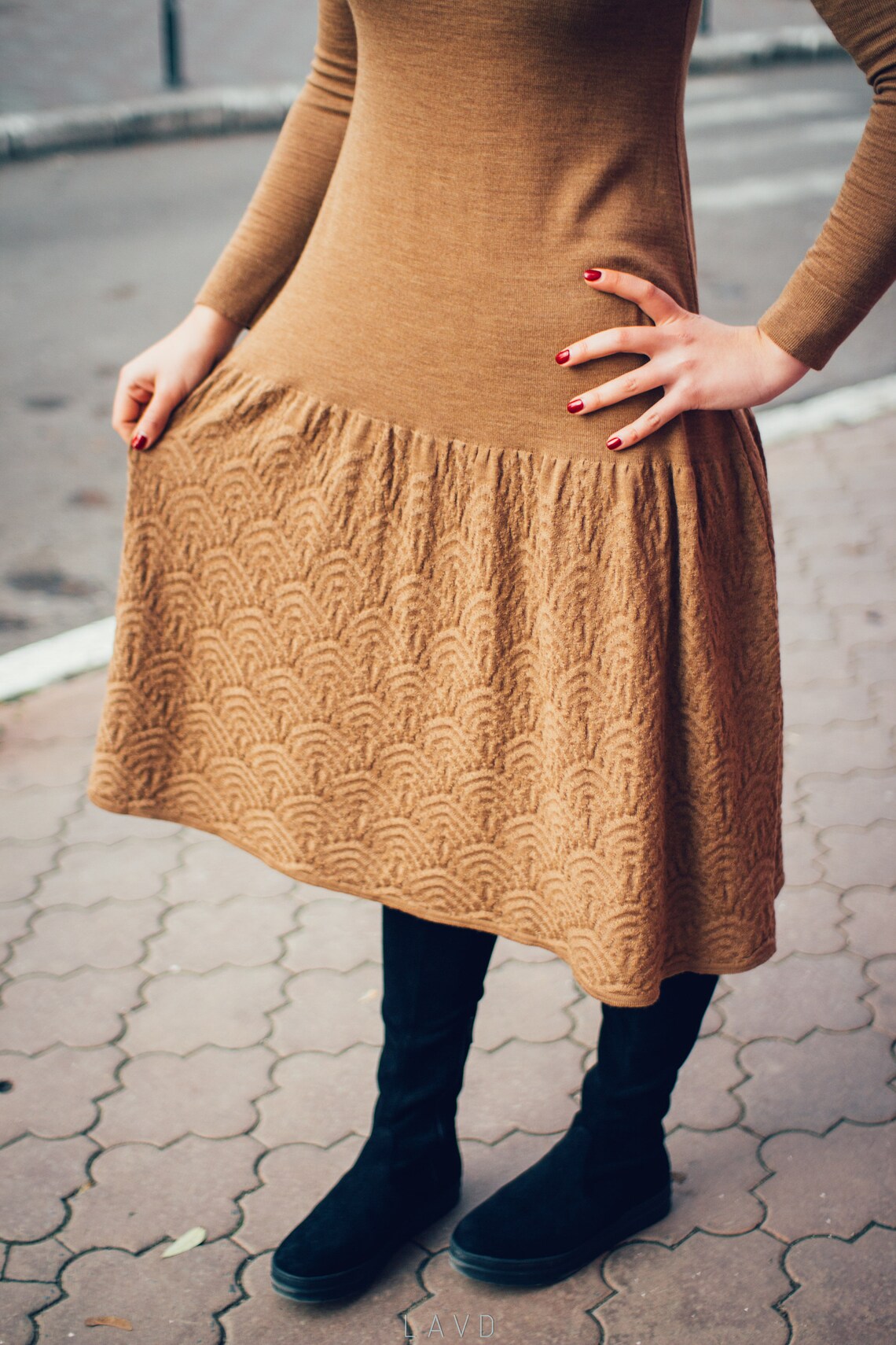 Midi Dress. Wool Dress. Merino Wool Dress. Merino Wool. Knitted Dress ...