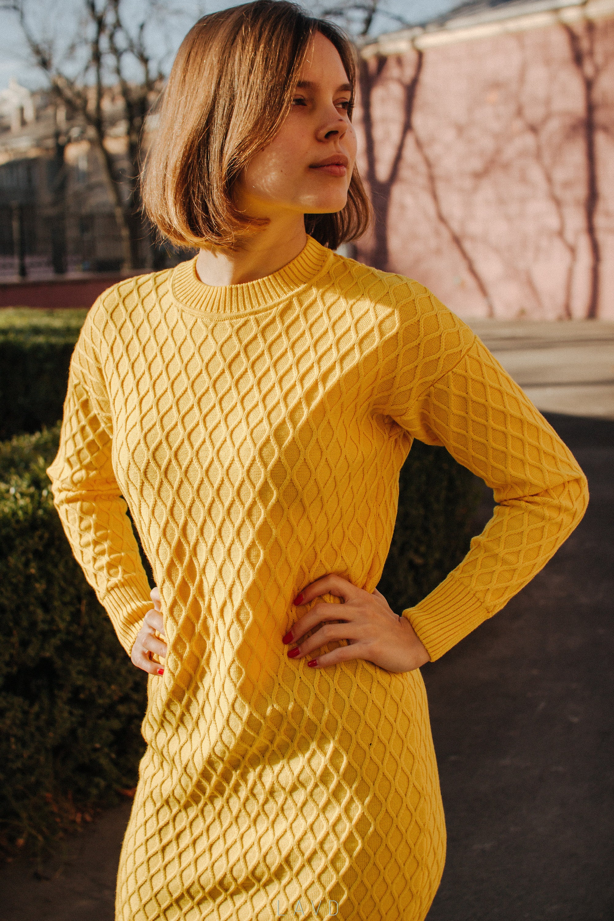 Merino Wool Knit Dress With a Rhombus Structure. - Etsy