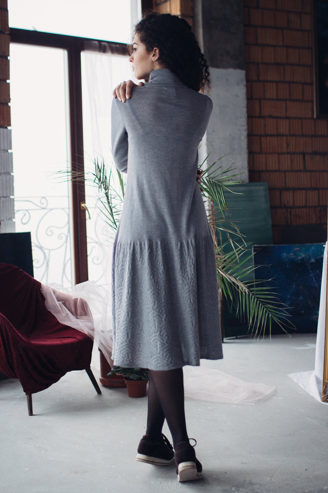 Midi Dress. Wool Dress. Merino Wool Dress. Merino Wool. Knitted Dress ...