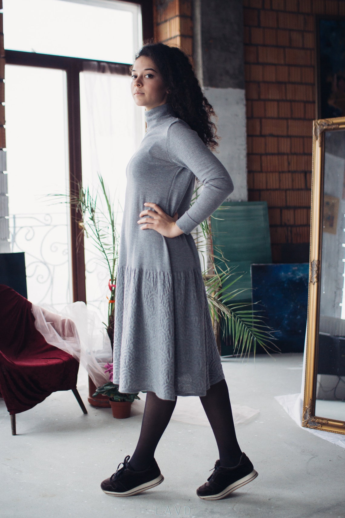 Midi Dress. Wool Dress. Merino Wool Dress. Merino Wool. Knitted Dress ...