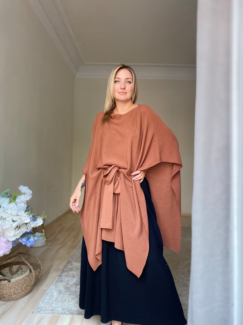 Merino Wool Knitted Poncho. - Etsy