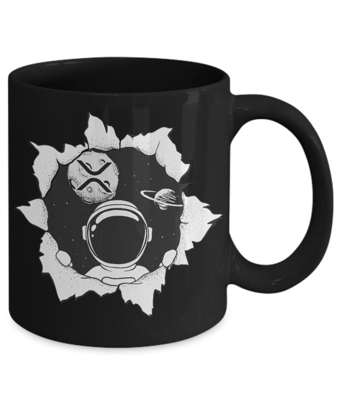Xrp Moon in Space Cryptocurrency Mug - an Astronaut Looking Through a ...