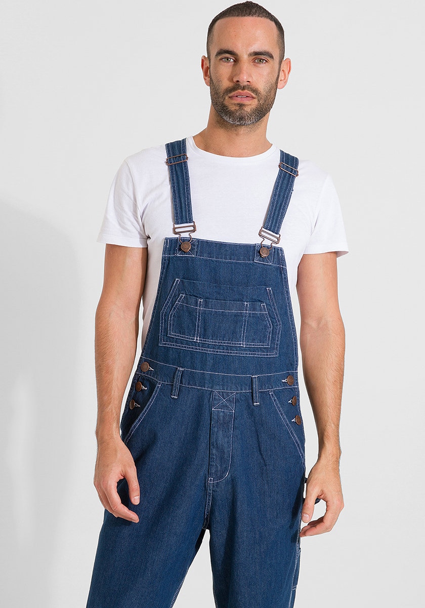 Maddox Mens Relaxed Fit Denim Dungarees Stonewash - Etsy UK