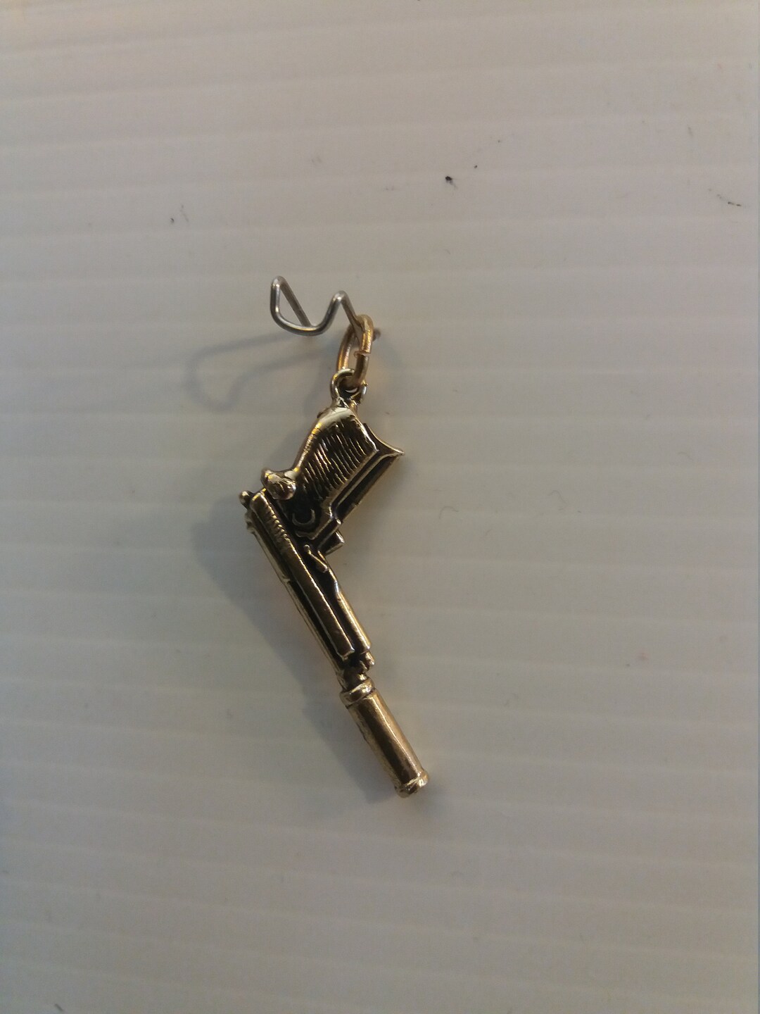 Bronze Pendant Pistol Weapon With Silencer - Etsy