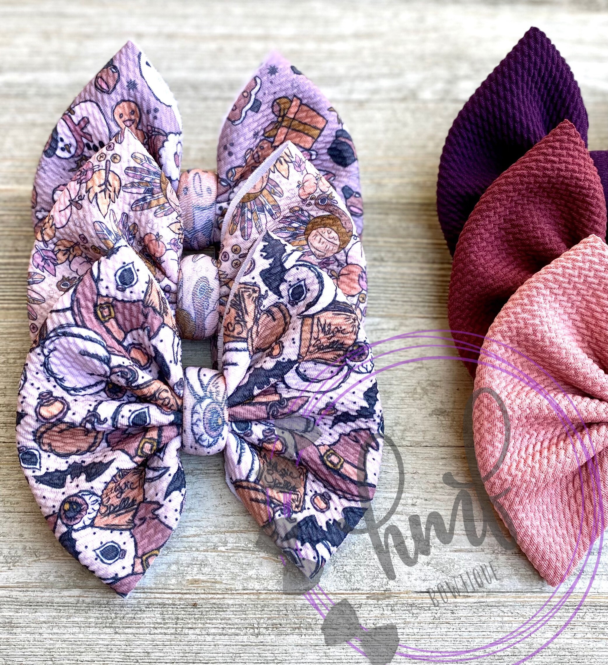 Boho bow holiday bow set bow bundle Christmas bow mauve - Etsy.de