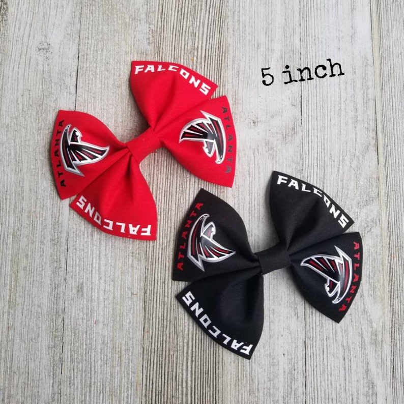 Atlanta Falcons Falcons Hair Bow Black Falcons Bow Red | Etsy