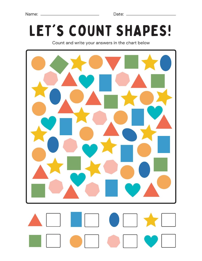 Counting Worksheet Bundle. Pre-k and Kindergarten. 7 Pages. - Etsy