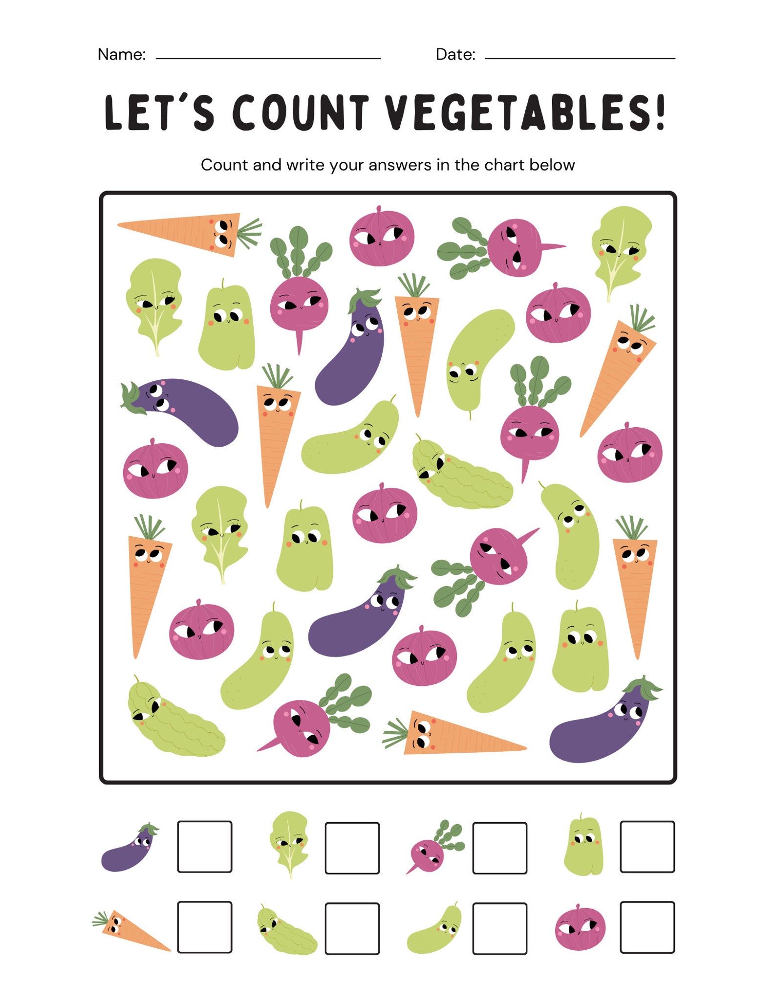 Counting Worksheet Bundle. Pre-k and Kindergarten. 7 Pages. - Etsy